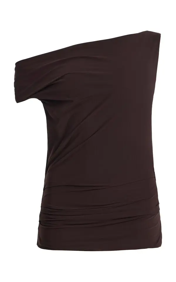 AGOLDE Carlin Jersey Top - Brown