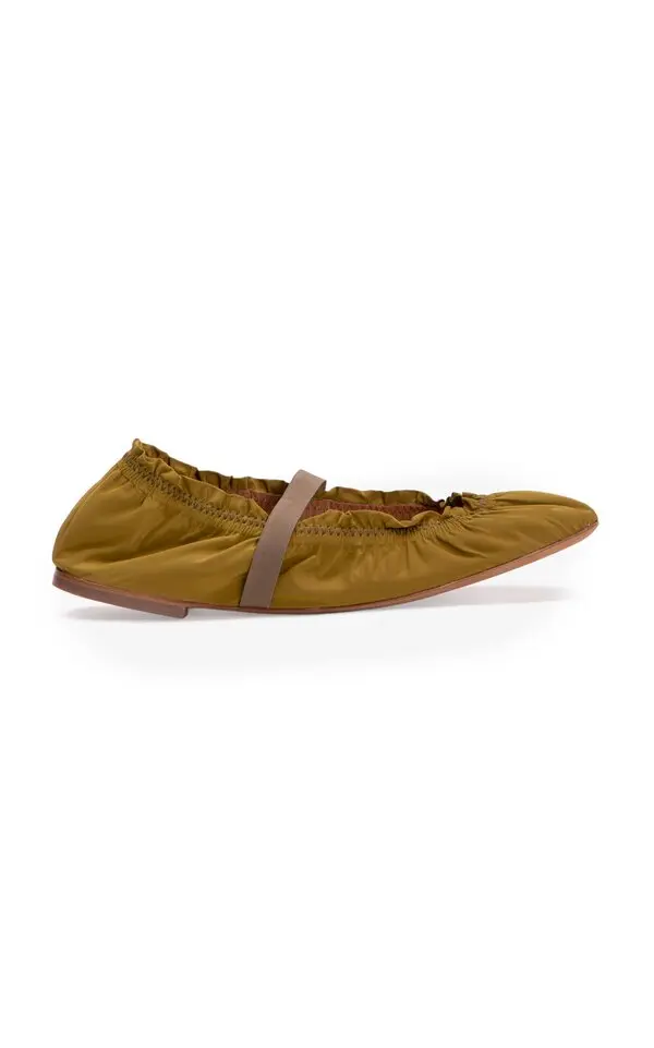 ODISSI Flora Nylon Ballerina Flats - Yellow