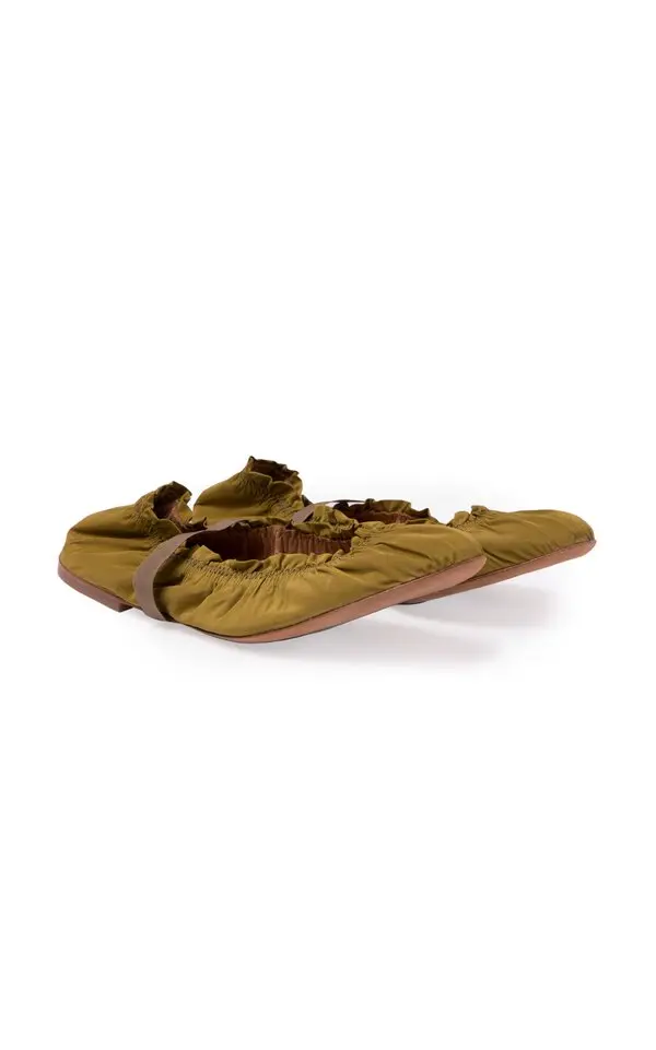 ODISSI Flora Nylon Ballerina Flats - Yellow
