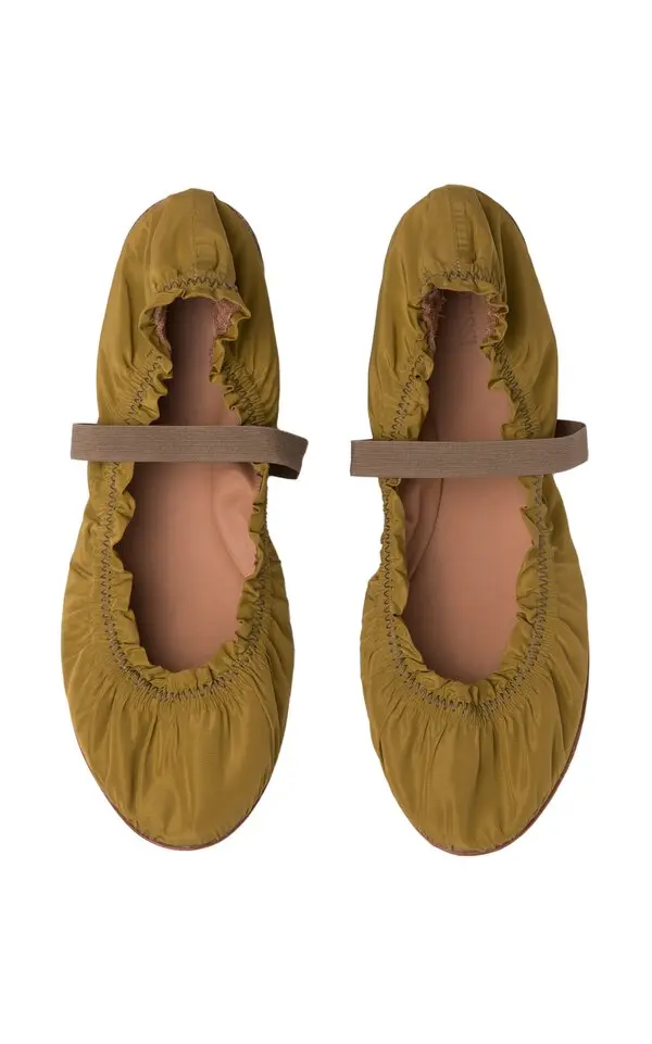 ODISSI Flora Nylon Ballerina Flats - Yellow