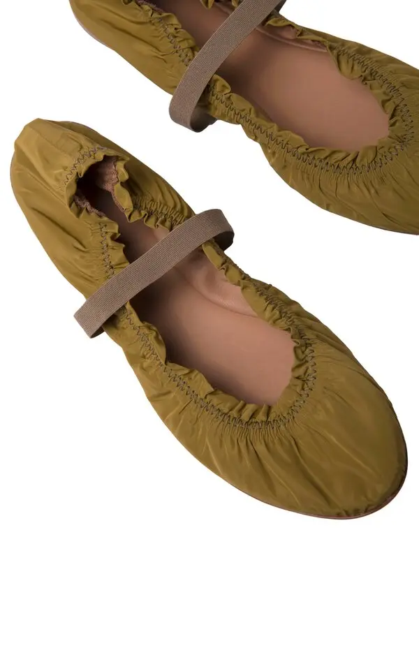 ODISSI Flora Nylon Ballerina Flats - Yellow