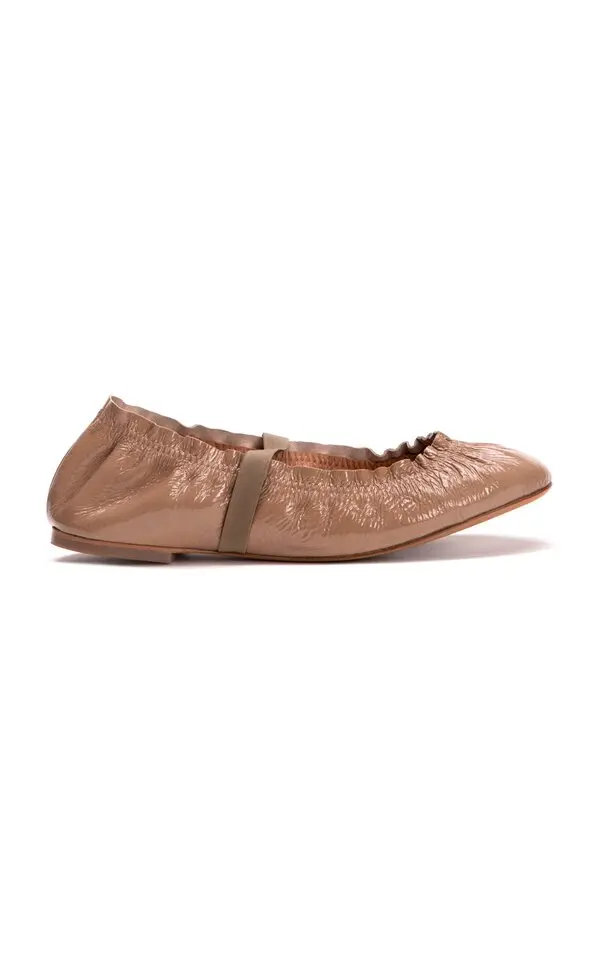 ODISSI Flora Patent Leather Ballerina Flats - Neutral