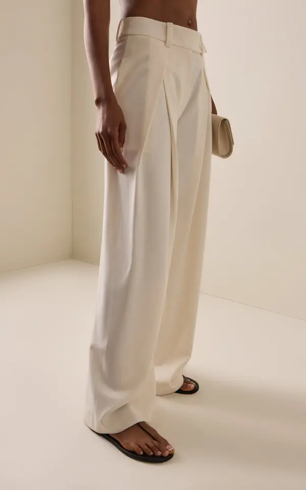 FAVORITE DAUGHTER Pleats For Days Crepe Wide-leg Pants
