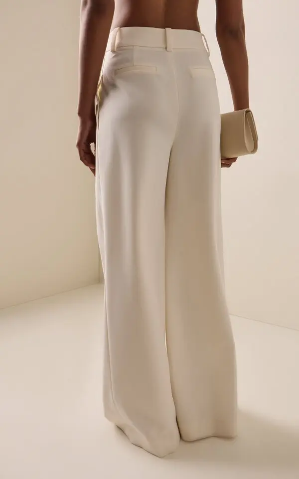 FAVORITE DAUGHTER Pleats For Days Crepe Wide-leg Pants