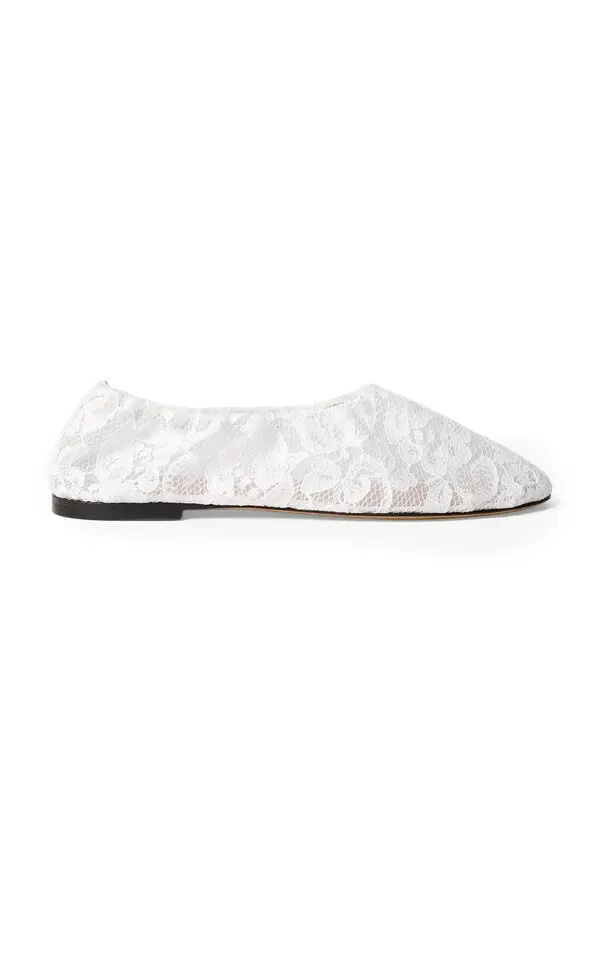 ODISSI Aicha Lace Ballerina Flats - White