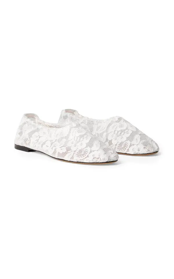 ODISSI Aicha Lace Ballerina Flats - White