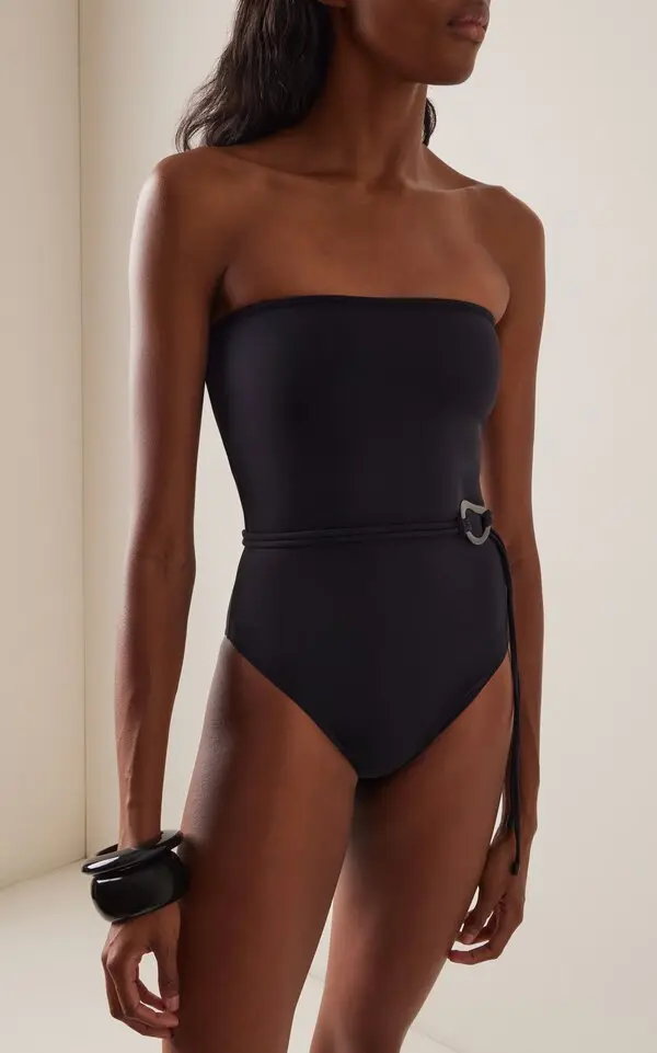 TROPIC OF C Strapless One-piece Swimsuit With Belted Waist