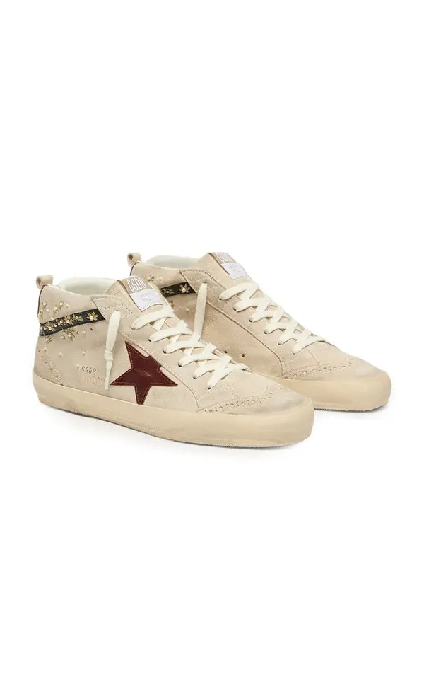 GOLDEN GOOSE Mid Star Embellished Suede Sneakers