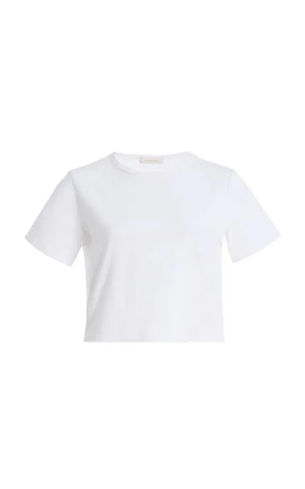 FAVORITE DAUGHTER The Laura Cropped Cotton-blend Top - White
