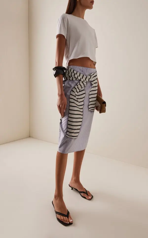 FAVORITE DAUGHTER The Laura Cropped Cotton-blend Top