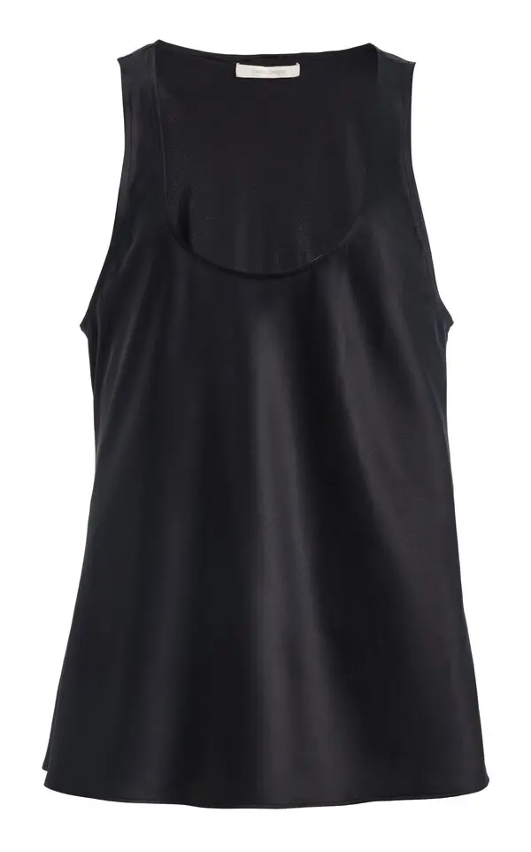 FAVORITE DAUGHTER The Clean Cut Silk-blend Tank Top - Black