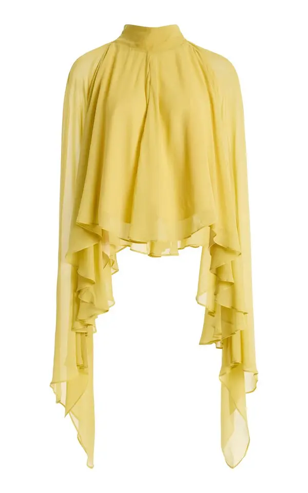 DE LA VALI Mia Chiffon Top - Green