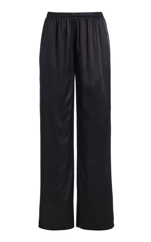 FAVORITE DAUGHTER The Everything Silk-blend Wide-leg Pants - Black