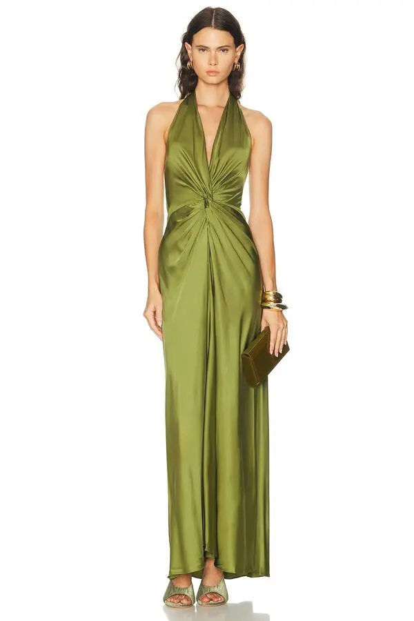 A.L.C. Mabel Gown In Olive - Tomatillo