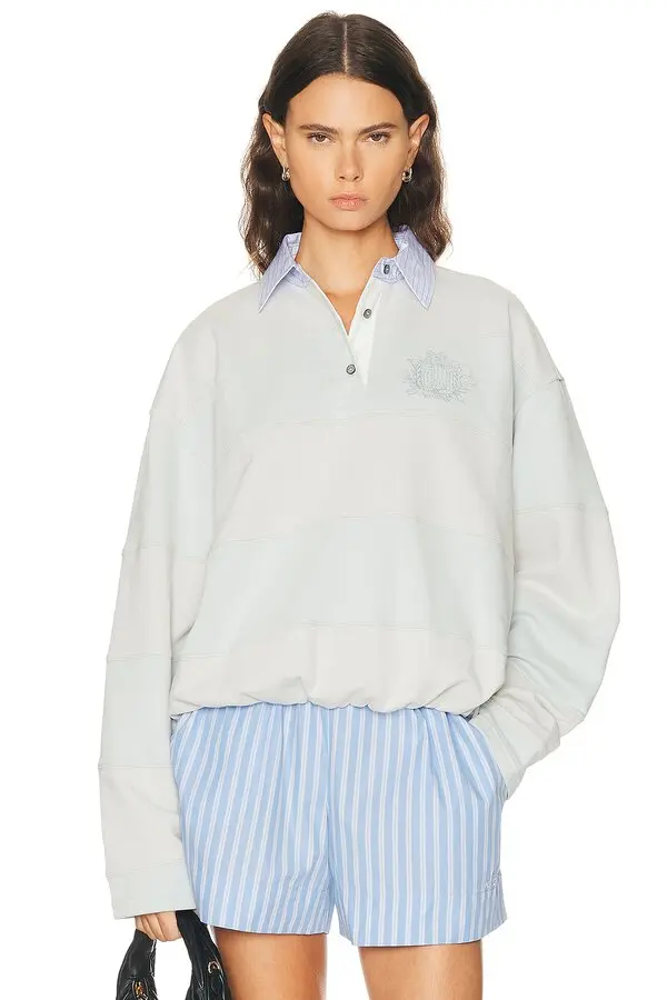 Acne Studios Folio Polo Sweatshirt - Light Blue & Grey