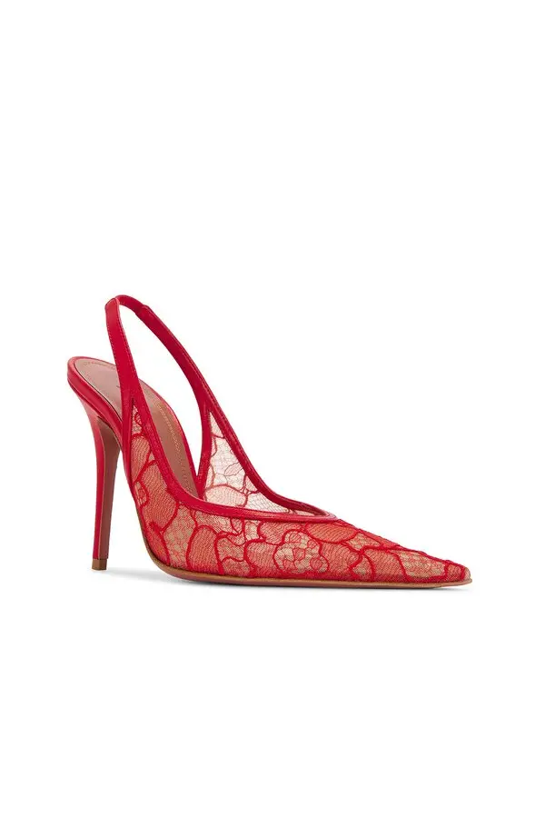 Amina Muaddi Anok 105 Lace Slingback Pump