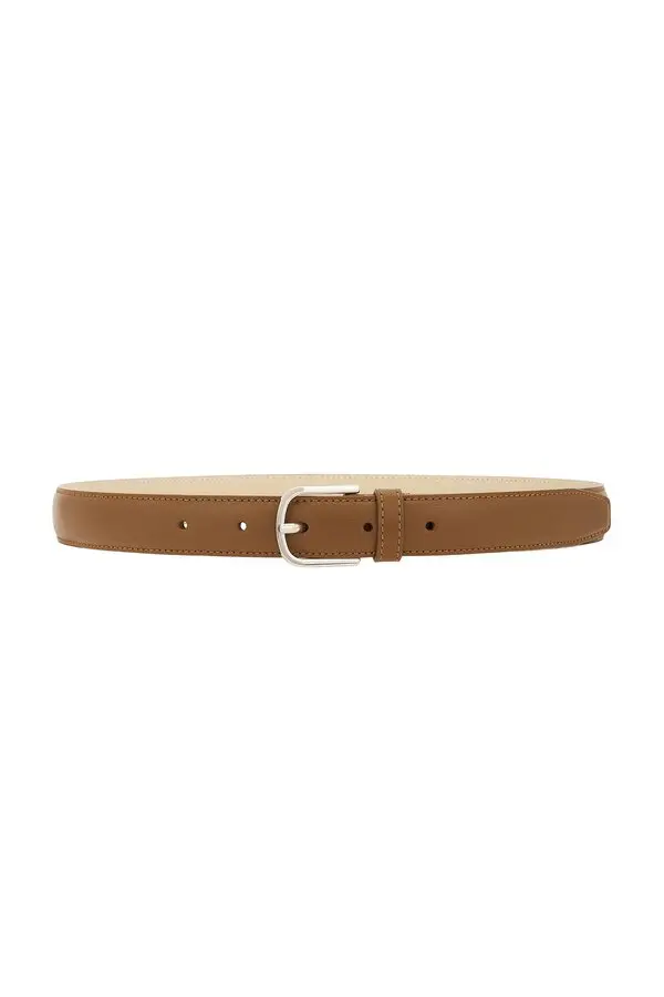 TOTEME Slim Leather Belt In Beige - Tiramisu