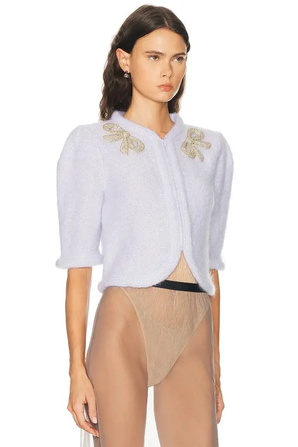 Valentino Garavani Mohair Embroidered Cardigan
