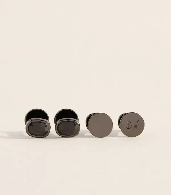 BABETTE WASSERMAN LONDON Rhodium-plated Swarovski Crystal Cufflinks - Black