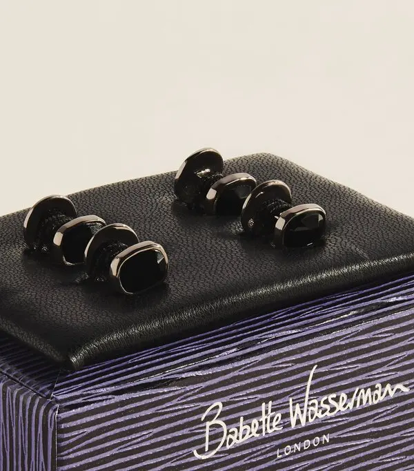 BABETTE WASSERMAN LONDON Rhodium-plated Swarovski Crystal Cufflinks