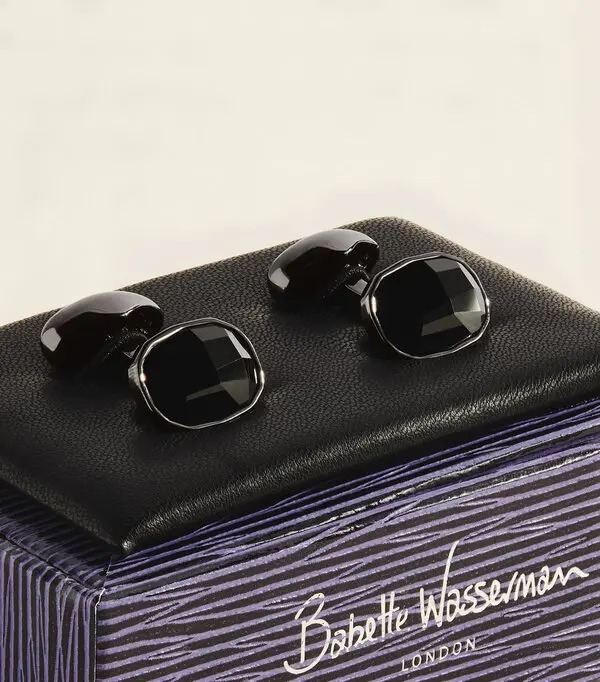 BABETTE WASSERMAN LONDON Rhodium-plated Swarovski Crystal Cufflinks