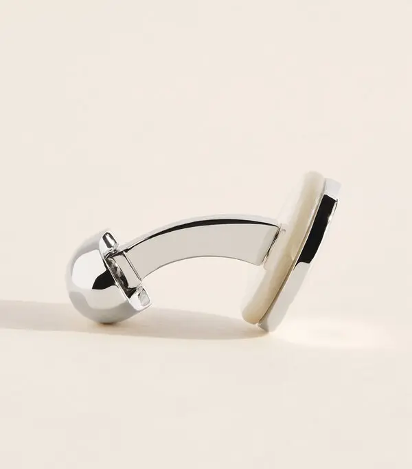 BABETTE WASSERMAN LONDON Rhodium-plated Tiger’s Eye Tourbillon Cufflinks