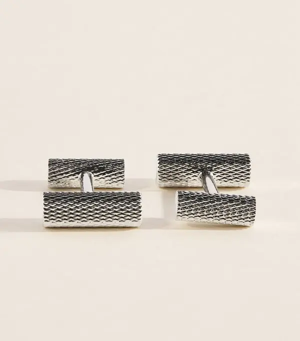 BABETTE WASSERMAN LONDON Rhodium-plated Thread Bar Cufflinks