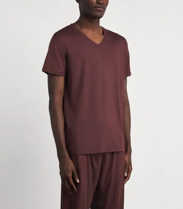 Derek Rose Basel V-neck Lounge T-shirt