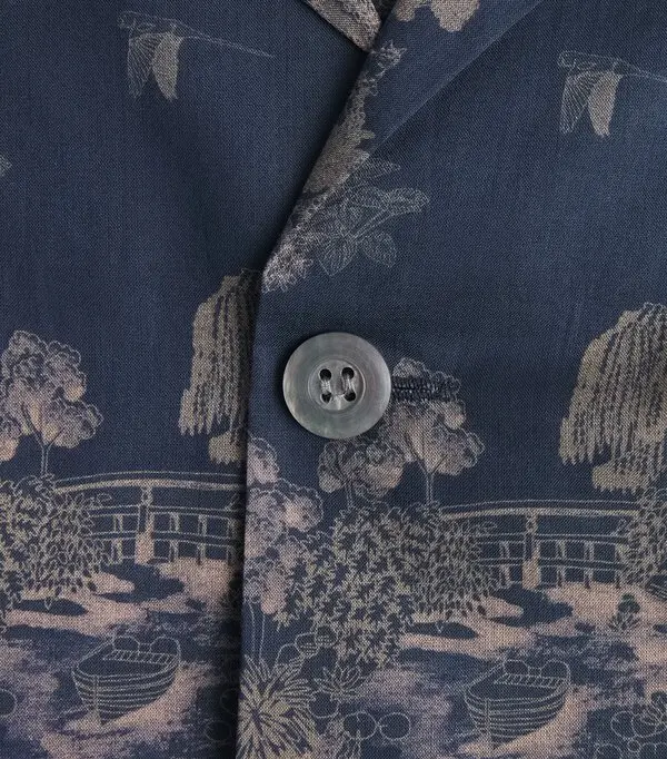Derek Rose Cotton Ledbury Pyjama Set - Navy