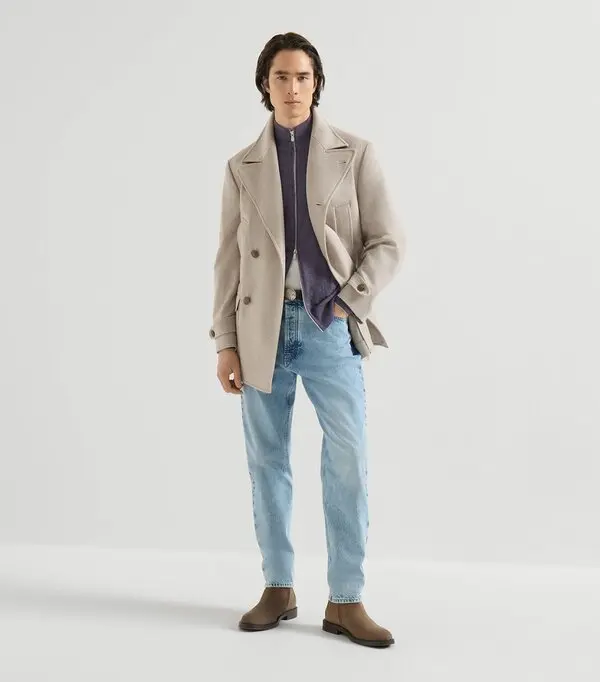 Brunello Cucinelli Cashmere High-neck Zip-up Cardigan - Purple