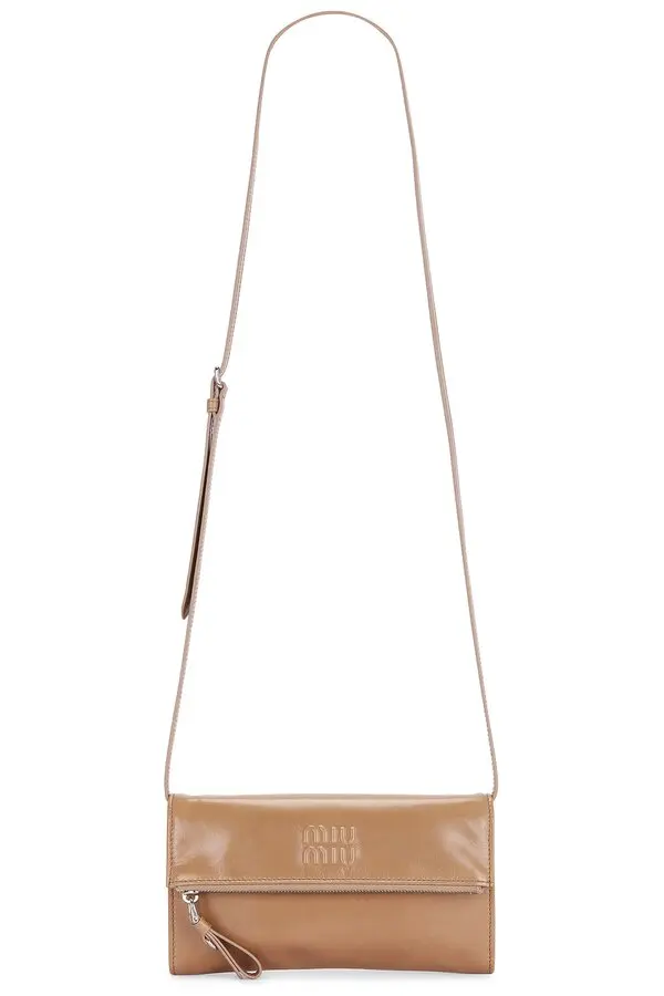 Miu Miu Vitello Shine Crossbody Bag - Cammeo