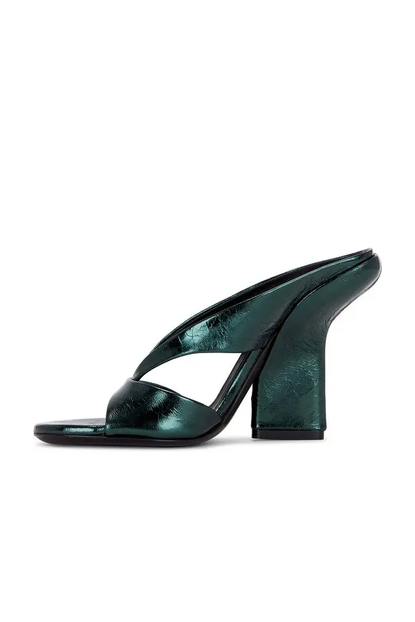 Dries Van Noten Rounded Toe Slide Mule - Forest