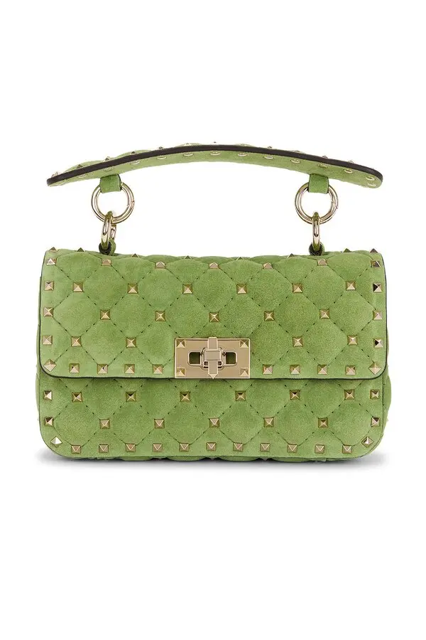 Valentino Garavani Rockstud Spike Small Shoulder Bag In Green - Cleared Mint
