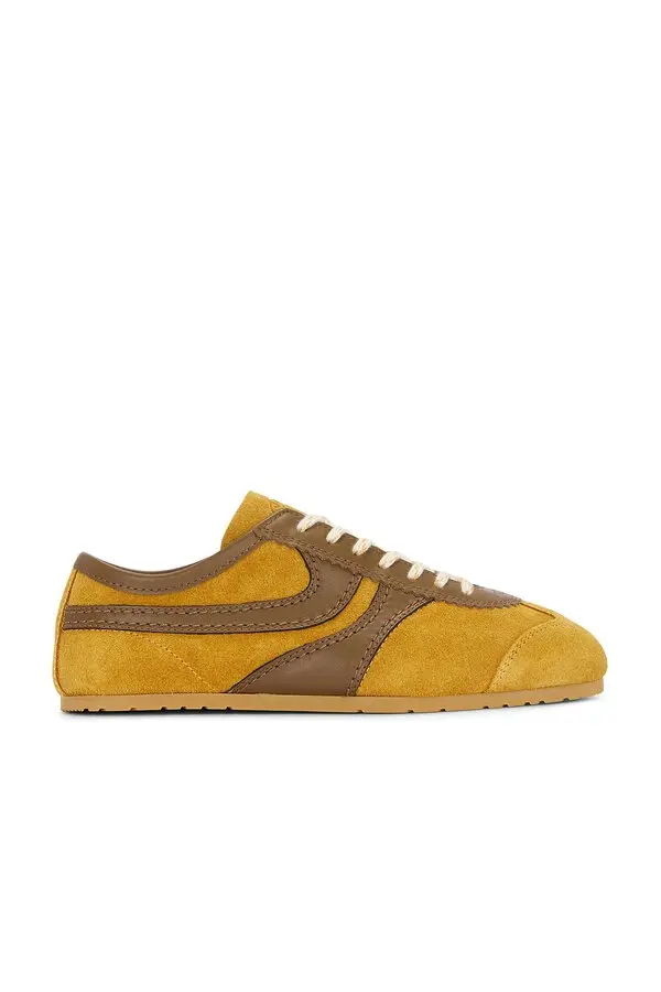 Dries Van Noten Slim Sneaker In Burgundy - Ocra
