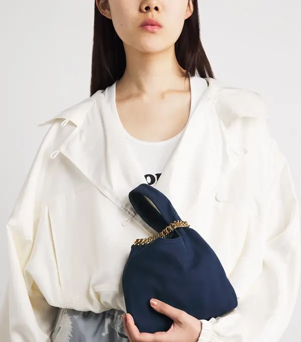 Stella McCartney Faux Suede Falabella Wristlet Clutch Bag