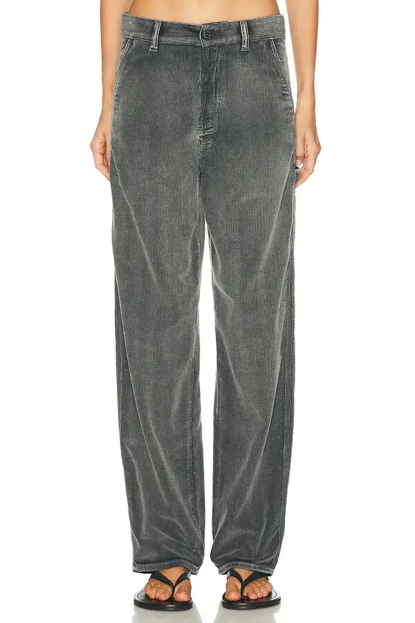 Miu Miu Velluto Old Pant In Grey - Grigio