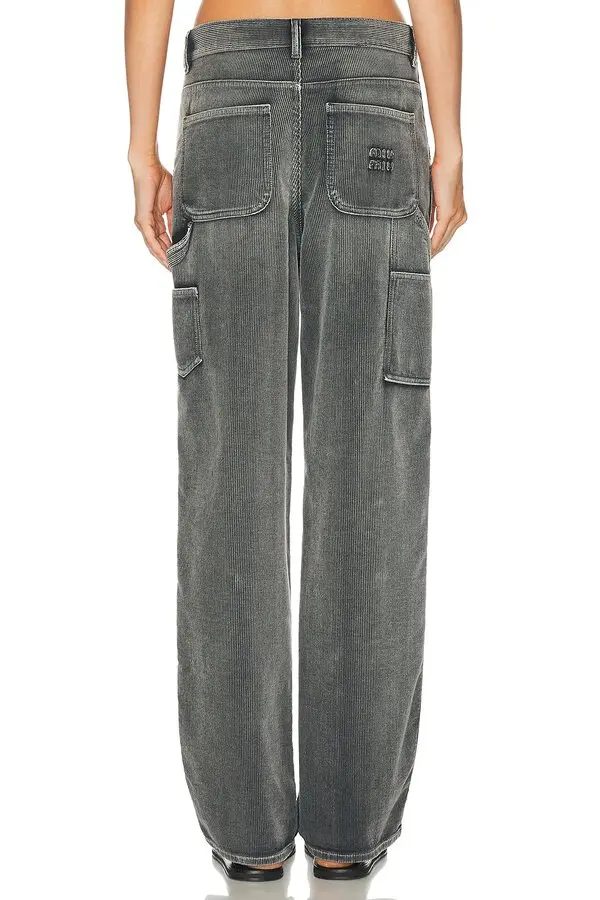 Miu Miu Velluto Old Pant In Grey
