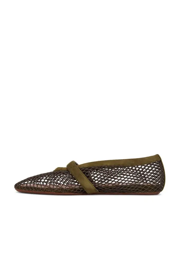 Alaïa AlaΪa La Ballerine Fishnet Flat - Vert Camouflage