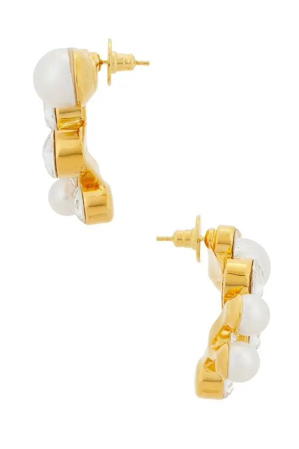 Dries Van Noten Handmade Clustered Pearl And Crystal Earrings