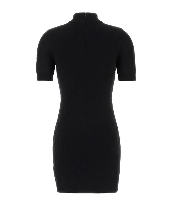 Michael Kors Logo Jacquard Knit Mock Neck Dress