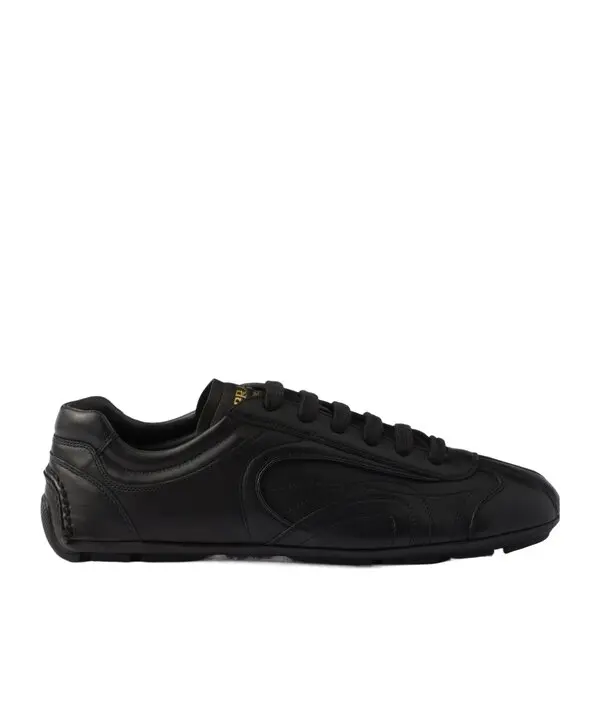 Prada Montecarlo Re-edition 2005 Antiqued Nappa Leather Sneakers - Black