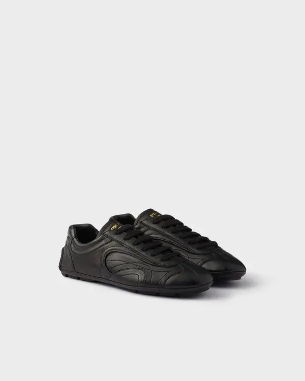 Prada Montecarlo Re-edition 2005 Antiqued Nappa Leather Sneakers - Black