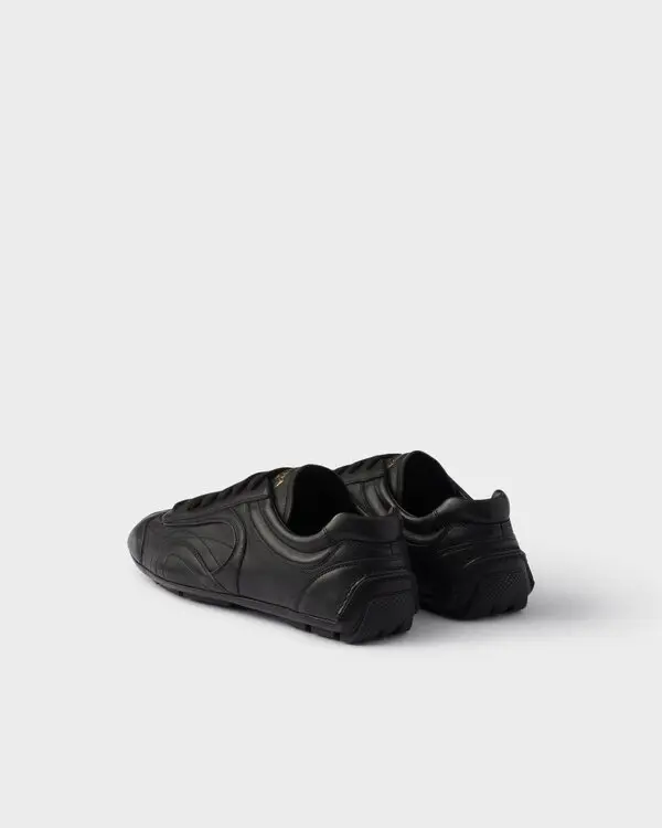 Prada Montecarlo Re-edition 2005 Antiqued Nappa Leather Sneakers - Black
