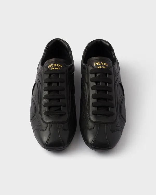 Prada Montecarlo Re-edition 2005 Antiqued Nappa Leather Sneakers - Black