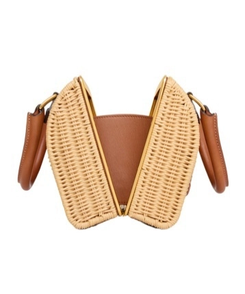 Celine Small Boston Cuir Triomphe Wicker And Calfskin