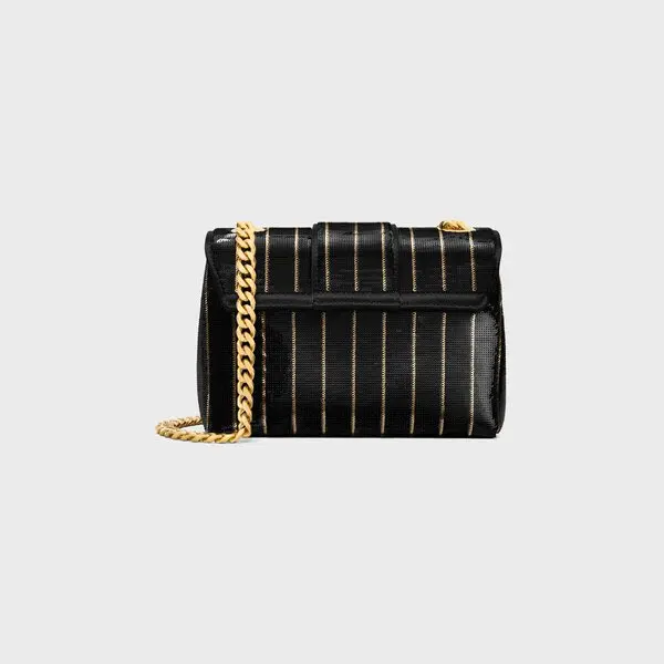Celine Mini Victoire Bag In Striped Sequins