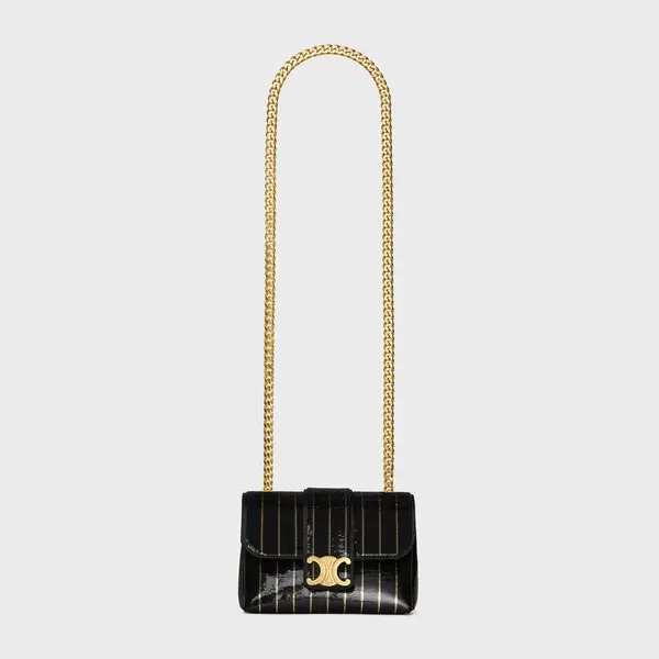 Celine Mini Victoire Bag In Striped Sequins