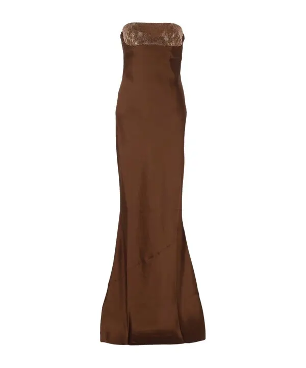 Retrofete Embellished Strapless Dress - Brown