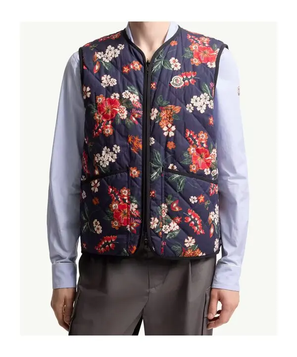 Moncler Reversible Floral Quilted Down Vest