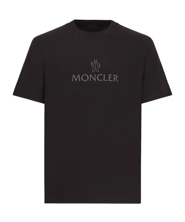 Moncler Logo Printed Crewneck T-shirt - Black
